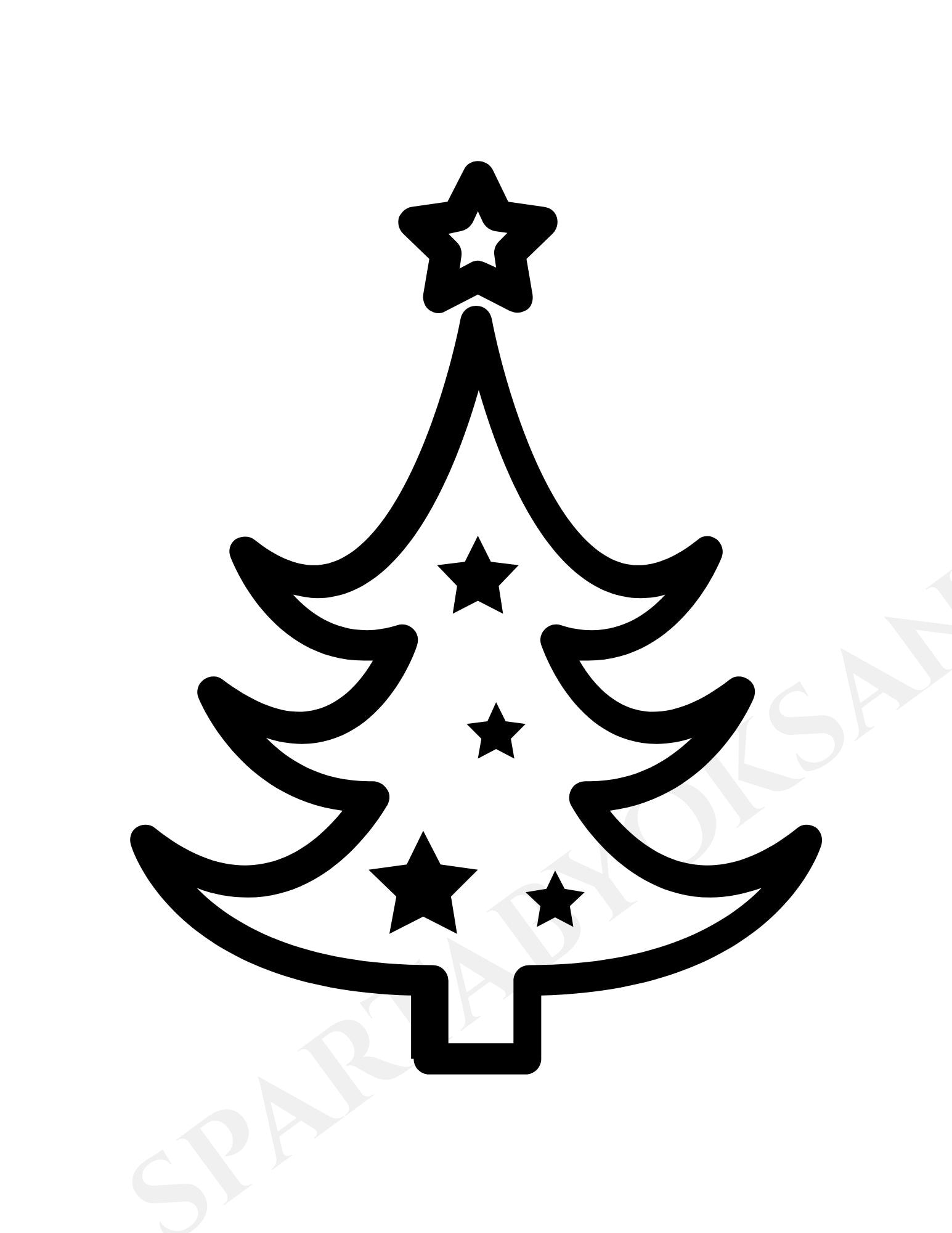 25 Christmas Tree Outline PDF-SVG Clipart Template, DIY Christmas Tree ...