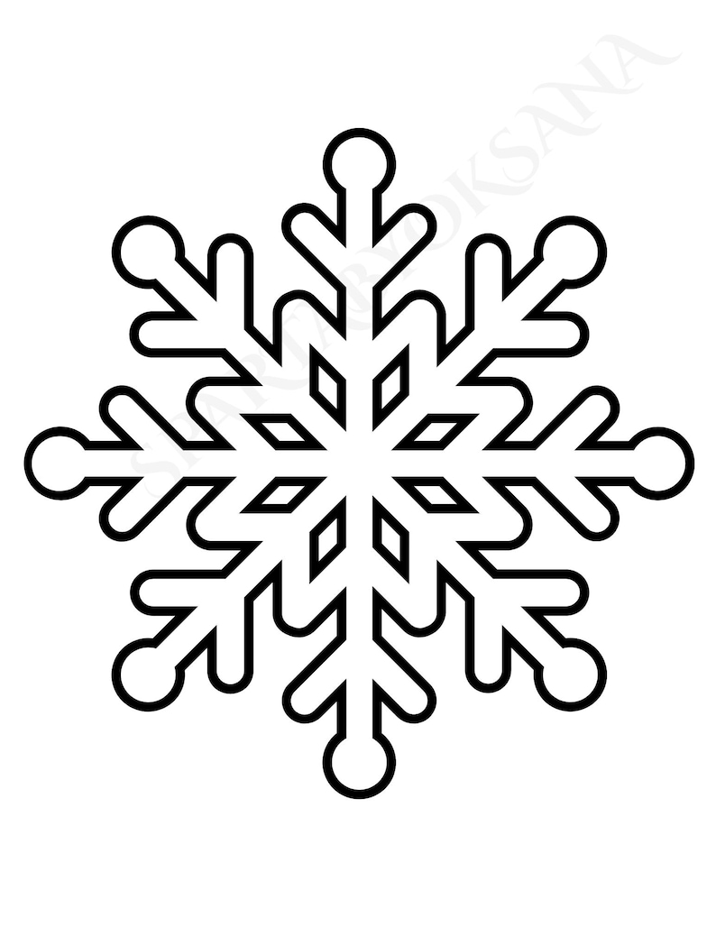 4 Und 8inch Snowflake Template,diy Snowflake Cutout,kids Crafts ...