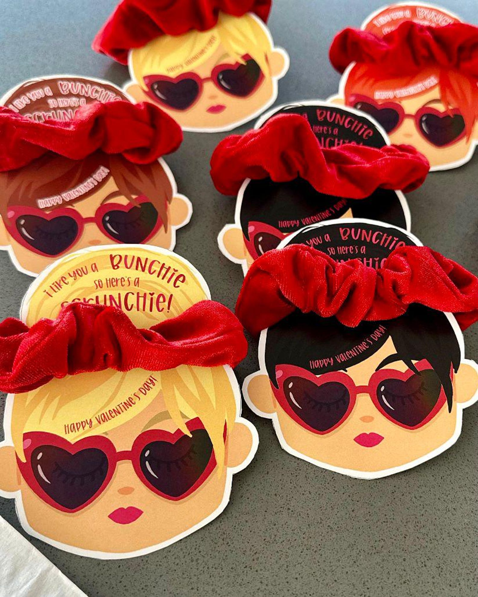 Printable Hair Tie Holder Set–cute Girls for Scrunchie Gifts, Digital ...