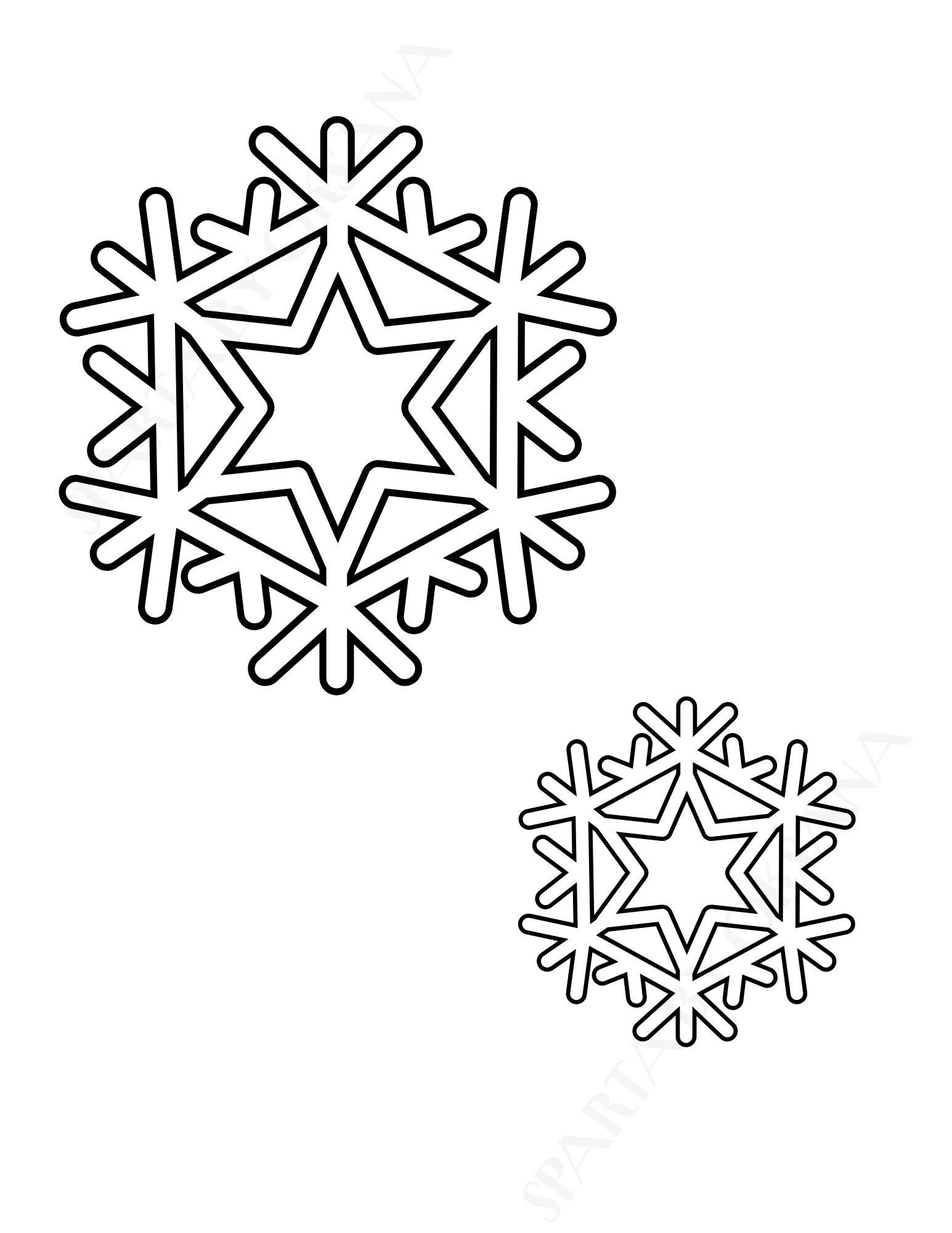8, 5, 3-inch Star Snowflake Template, DIY Snowflake Cutout, Kids Winter ...
