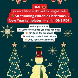 50 Editable Christmas & New Year Templates PDF | Letters to Santa, Gift ...