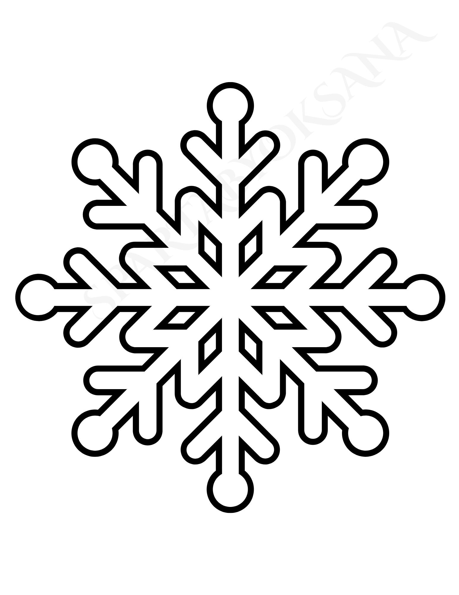 Easy Snowflake Cutout Templates Set, Pages Printable Snowflakes PDF ...