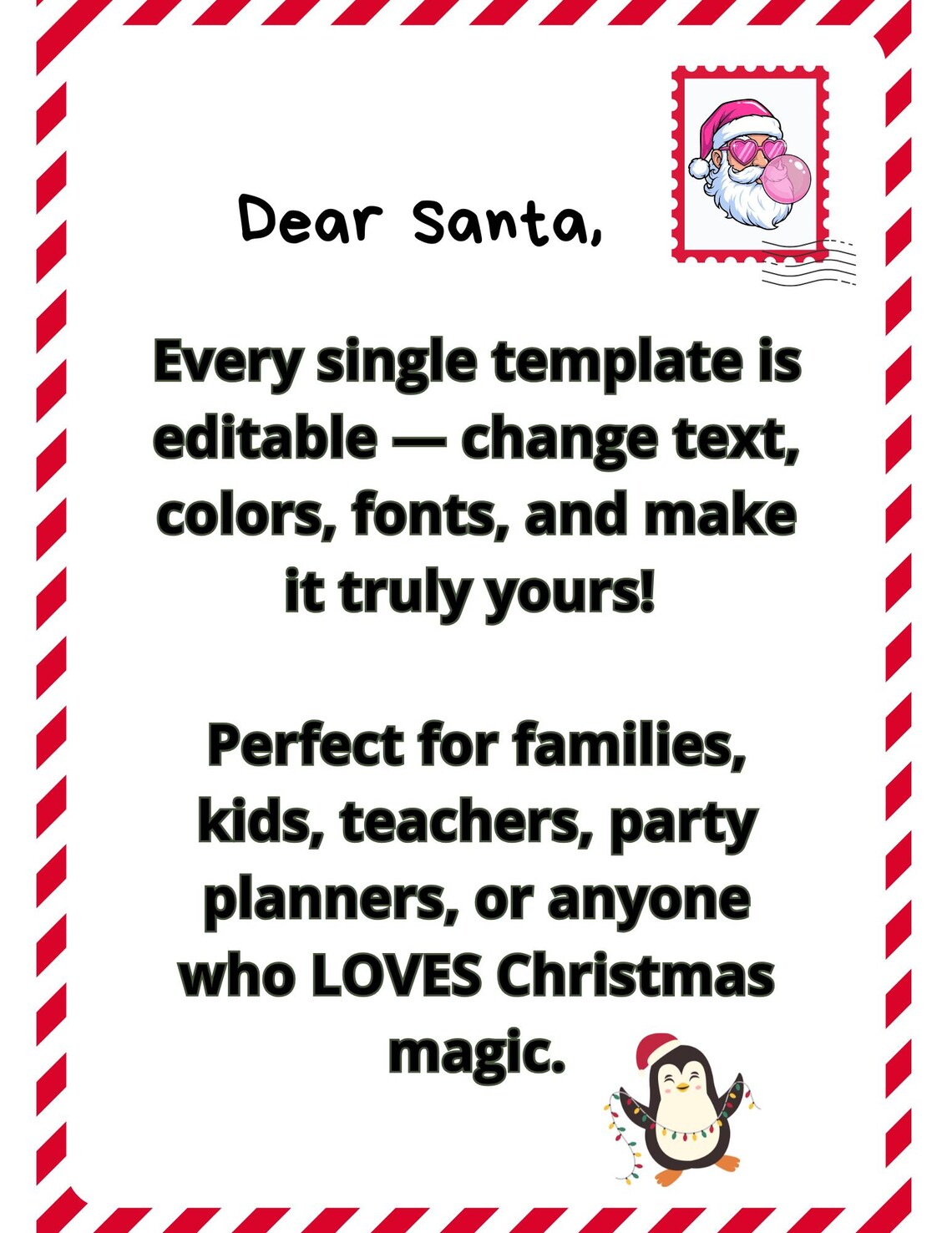 50 Editable Christmas & New Year Templates PDF | Letters to Santa, Gift ...