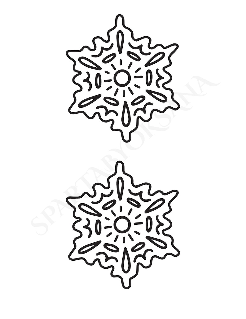 Easy Snowflake Cutout Templates Set, Pages Printable Snowflakes PDF ...