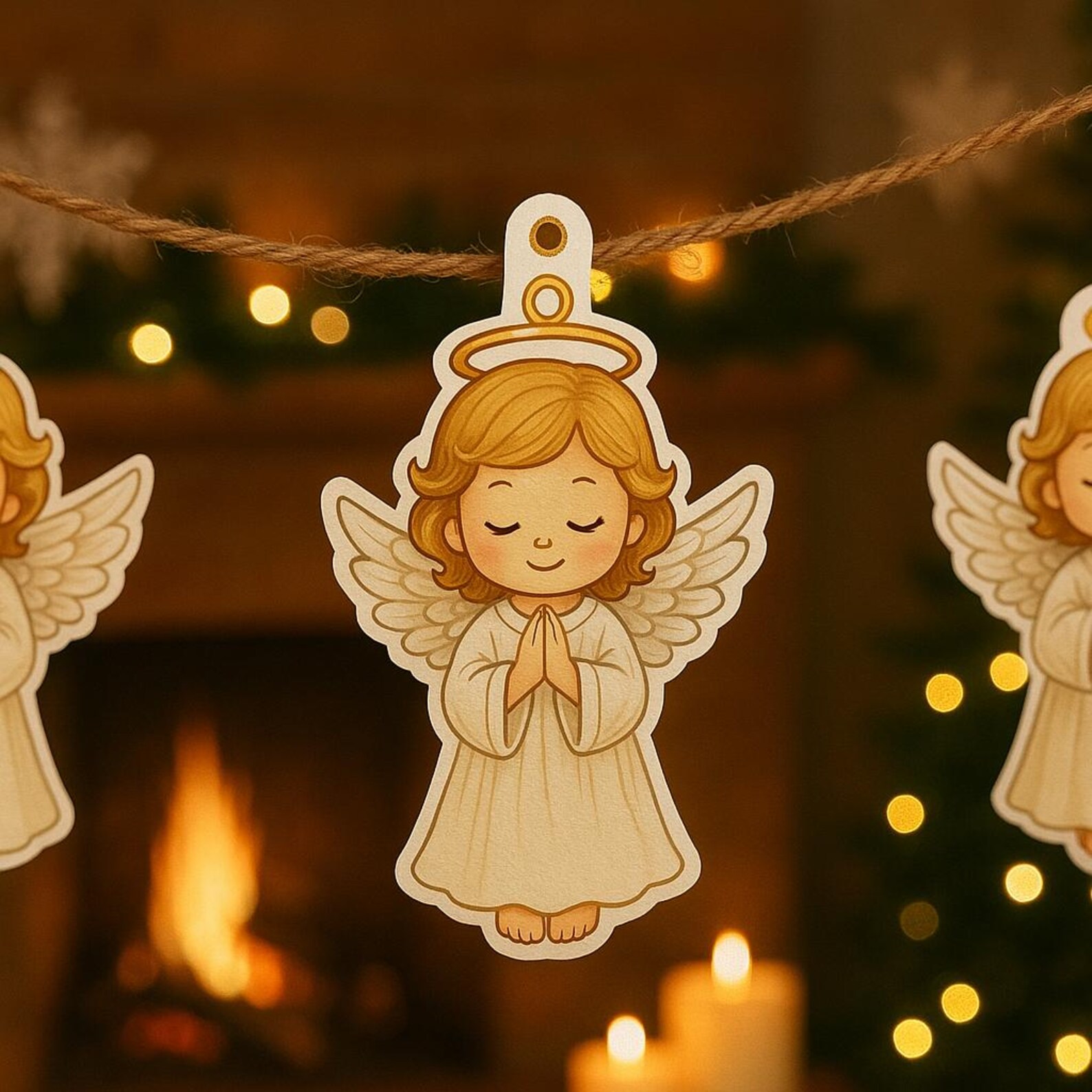 Angel Template | Printable Christmas Angel, Laser Cut or DIY Banner ...
