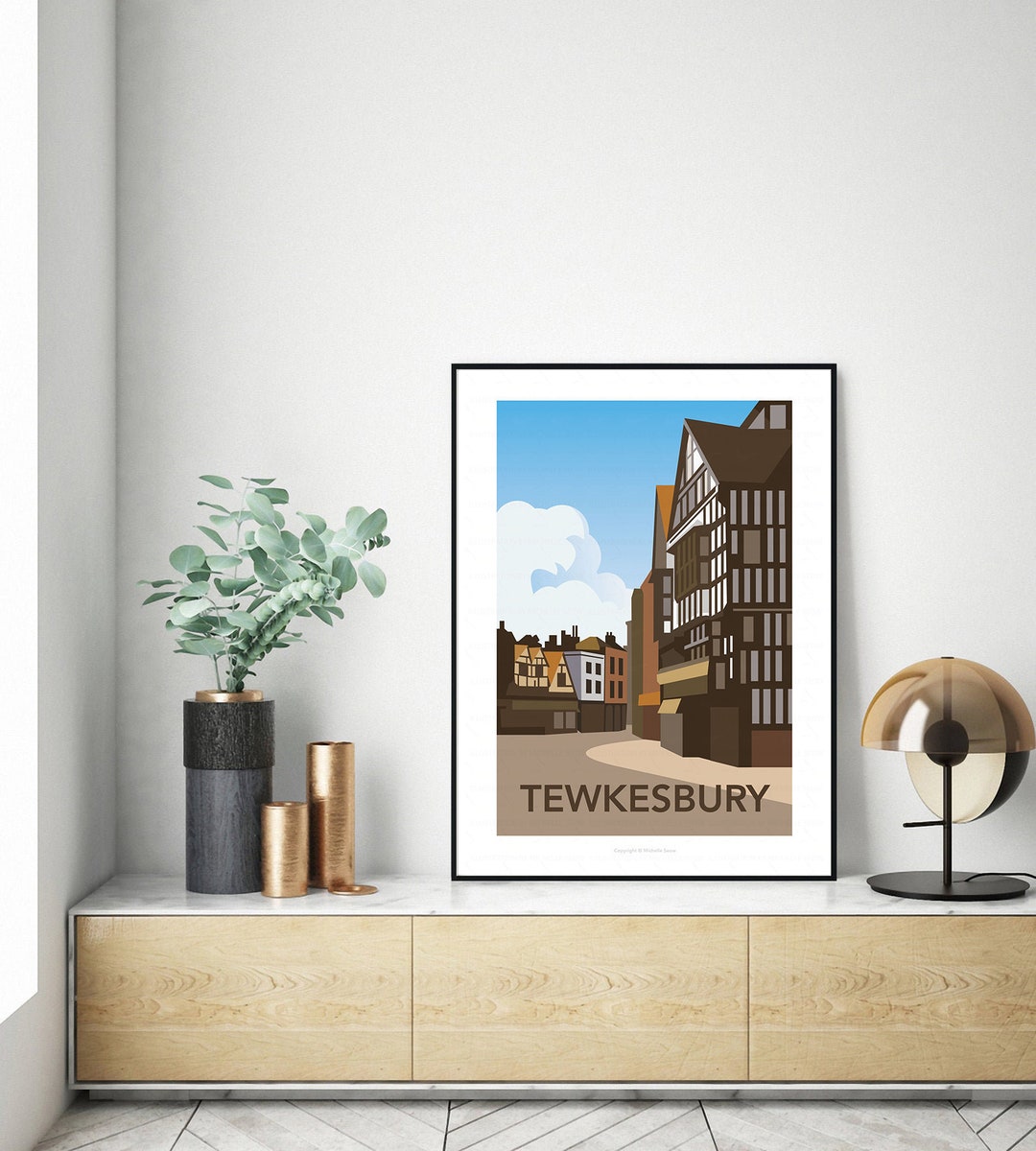 Travel Poster - Tewkesbury, Gloucestershire, England, United Kingdom ...