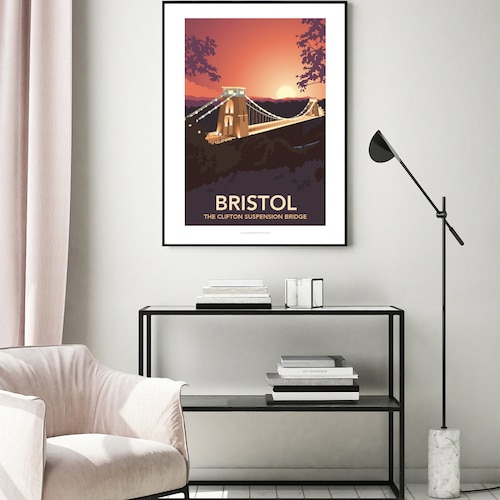 Clifton Suspension Bridge Poster Print Bristol. Art Travel - Etsy