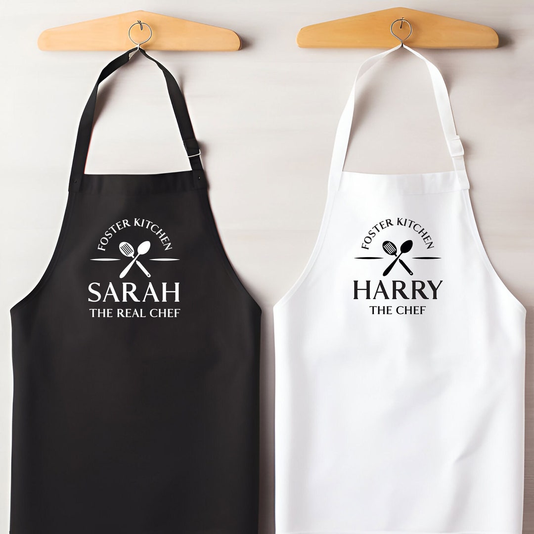 His and Hers Custom Aprons Anniversary Gift, Funny Couple Kitchenwear ...