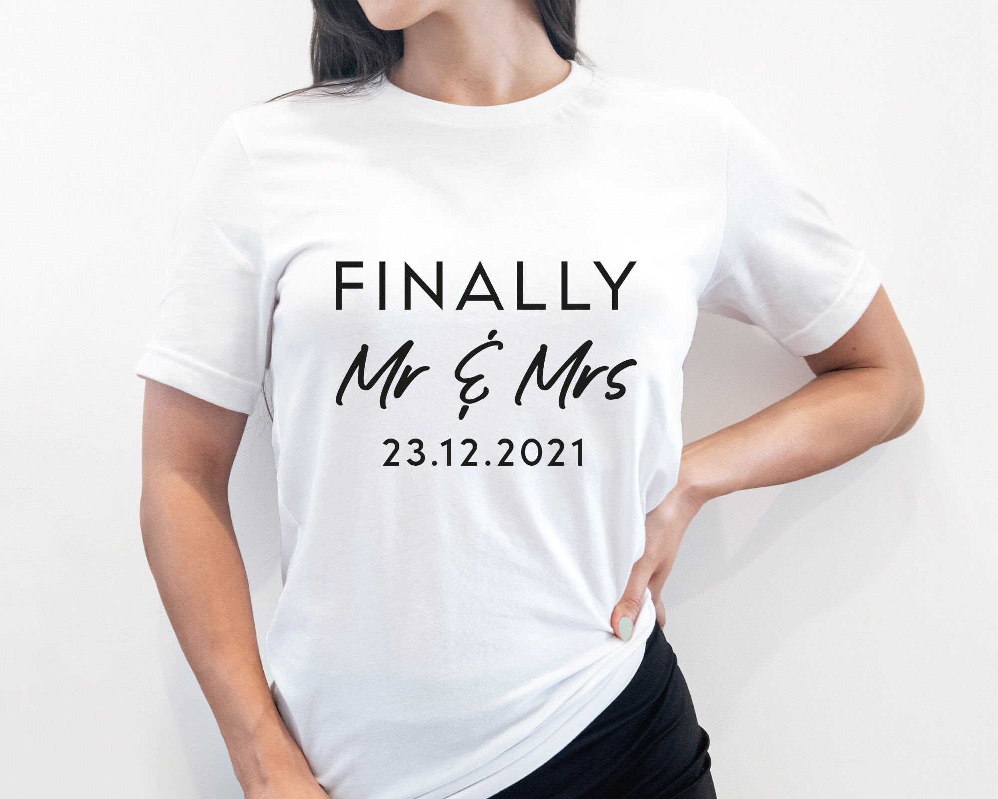 Personalised Date Finally Mr And Mrs Tshirt Finally Married Etsy Uk