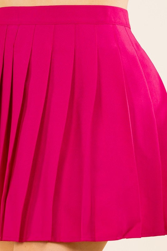 Plus Pleated Solid Colored Mini Skirt With Short Lining - Etsy