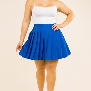 Plus Pleated Solid Colored Mini Skirt With Short Lining - Etsy