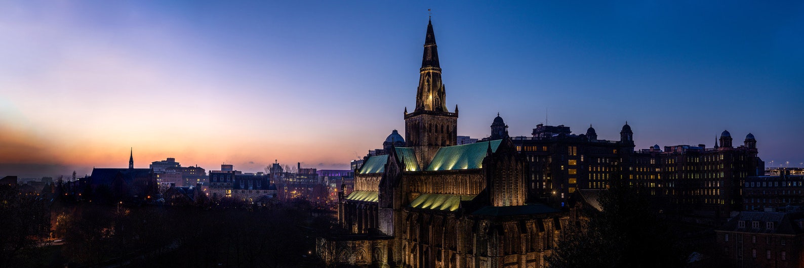 Cathedral Gloamin - Glasgow, Scotland - Fine Art Panoramic Photo Print ...