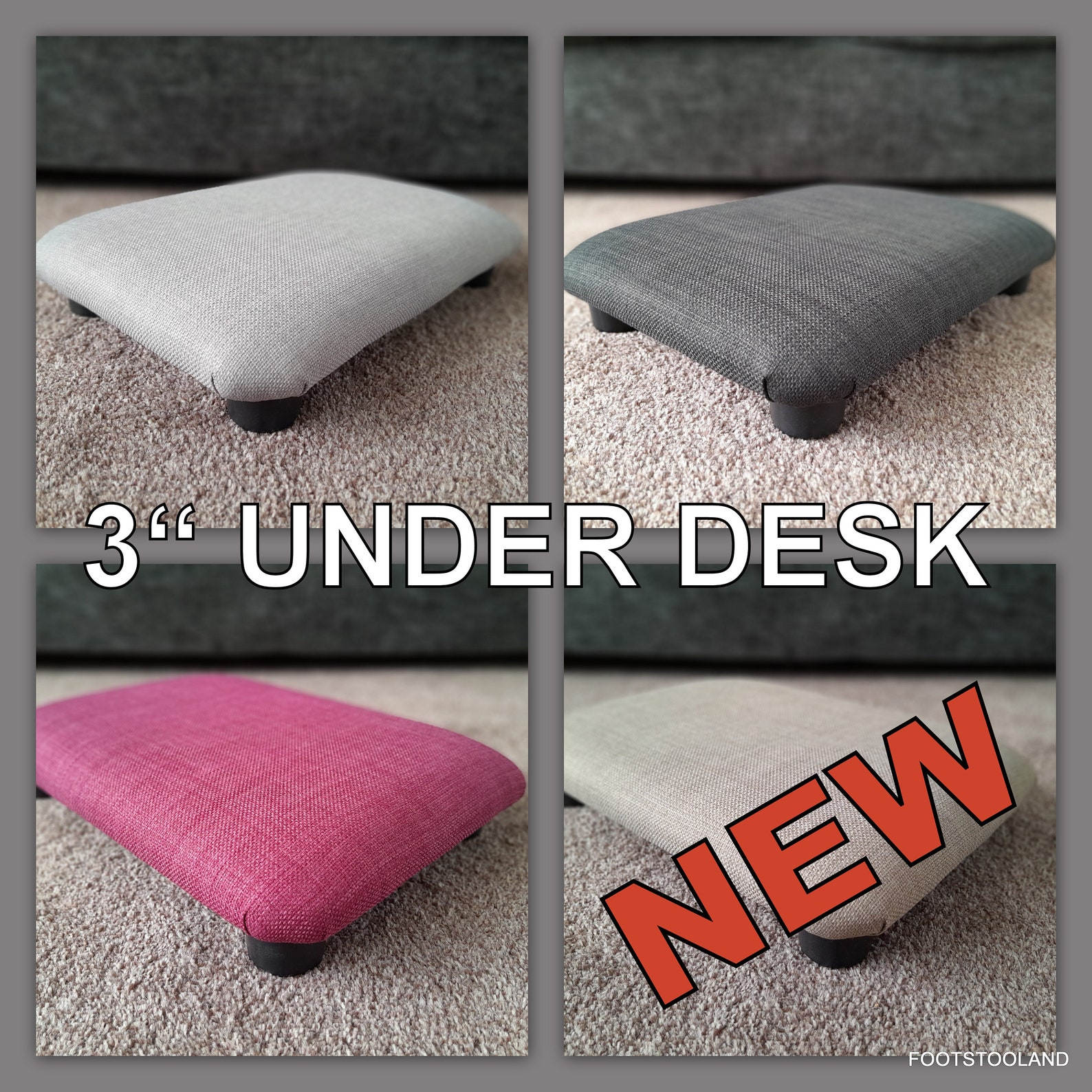 Handmade Low Footrest Stool: 7.5cm Firm Plain Under Desk Footstool ASAP ...
