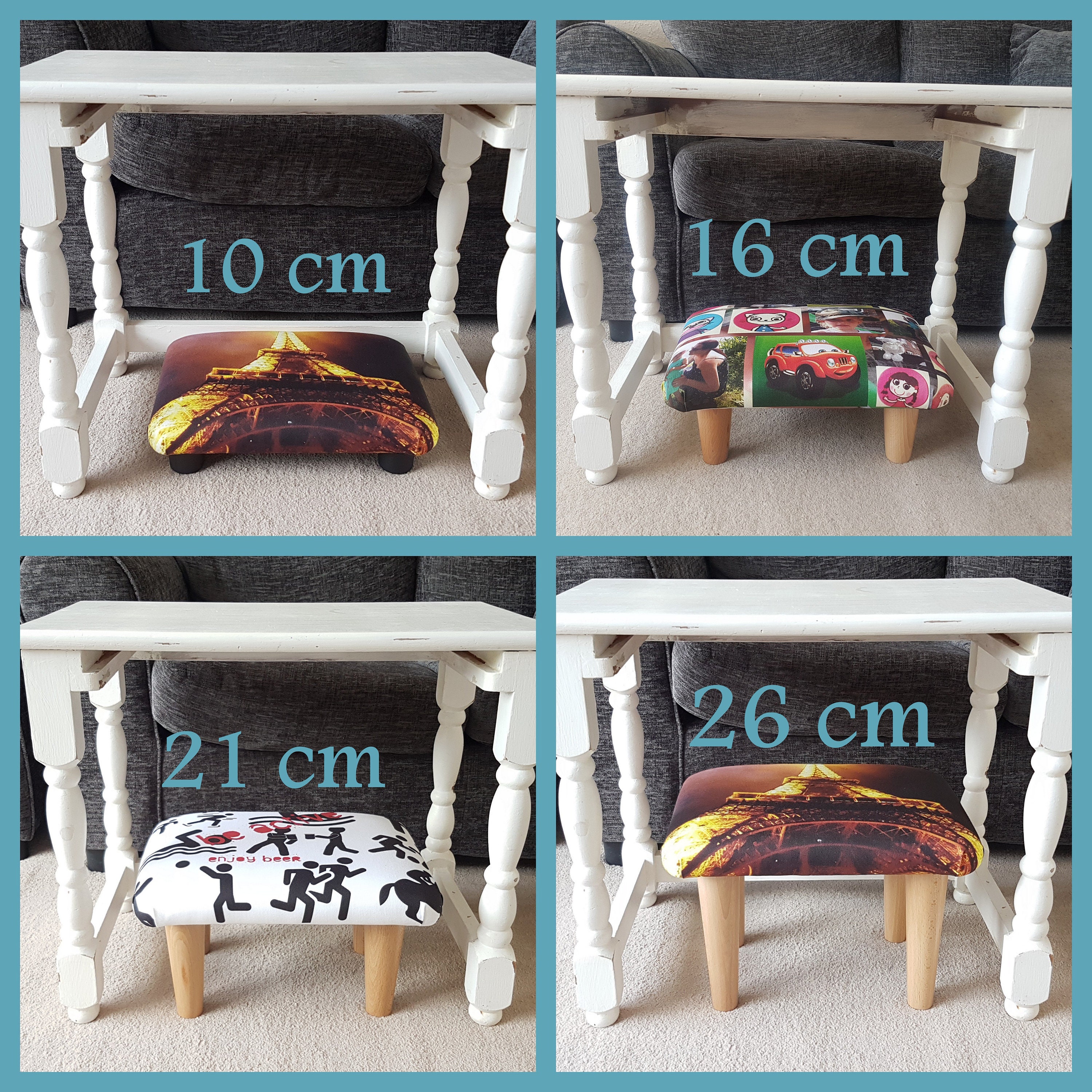 CUSTOM Photo Print Footstool 10-26 Cm Solid Small Stool With - Etsy