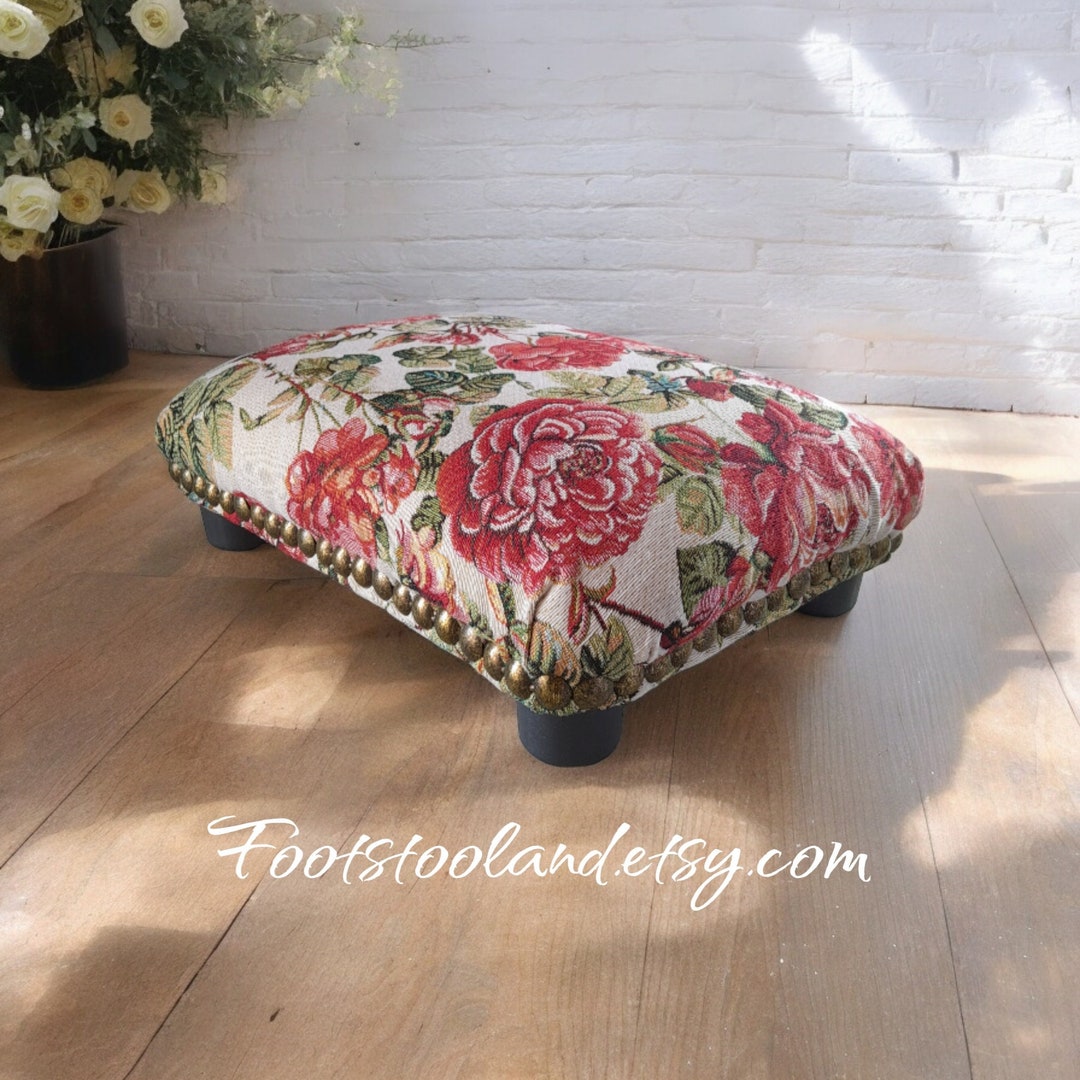 ASAP Decorative Footstool Victorian Design Rosa Floral / 13 Cm Small ...
