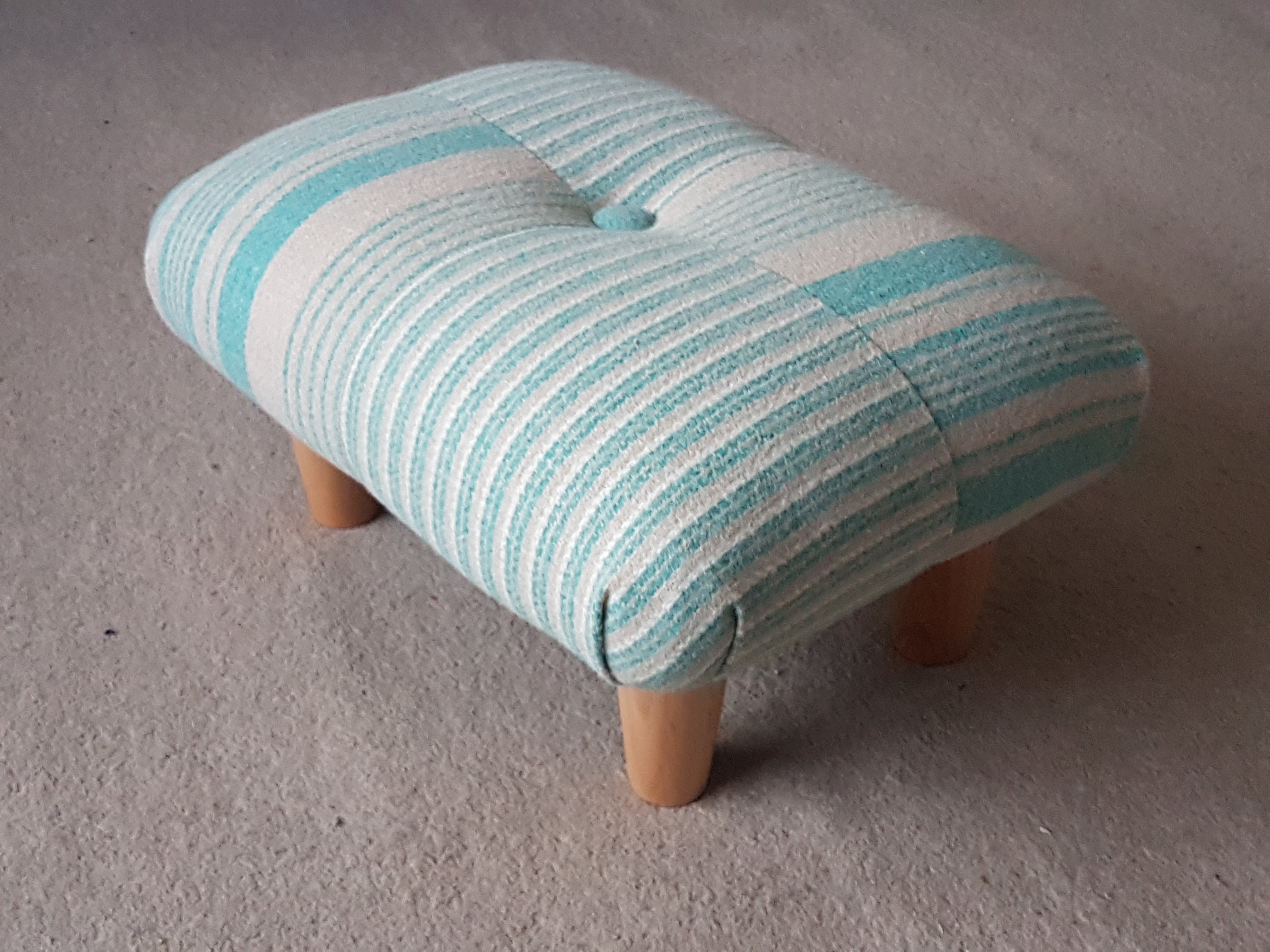 Unique Patchwork Small Footstool With Wooden Feet / Buttoned - Etsy UK