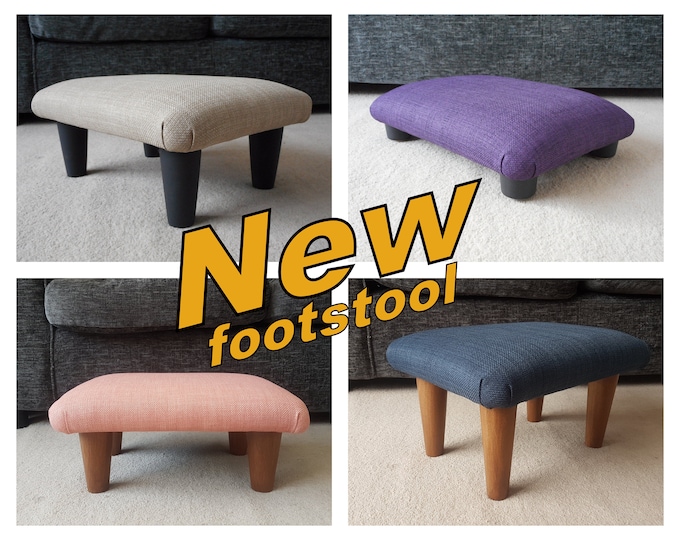 Vintage Wooden Rolling Pin Foot Rest | Solid Wood Tapestry Foot Stool ...