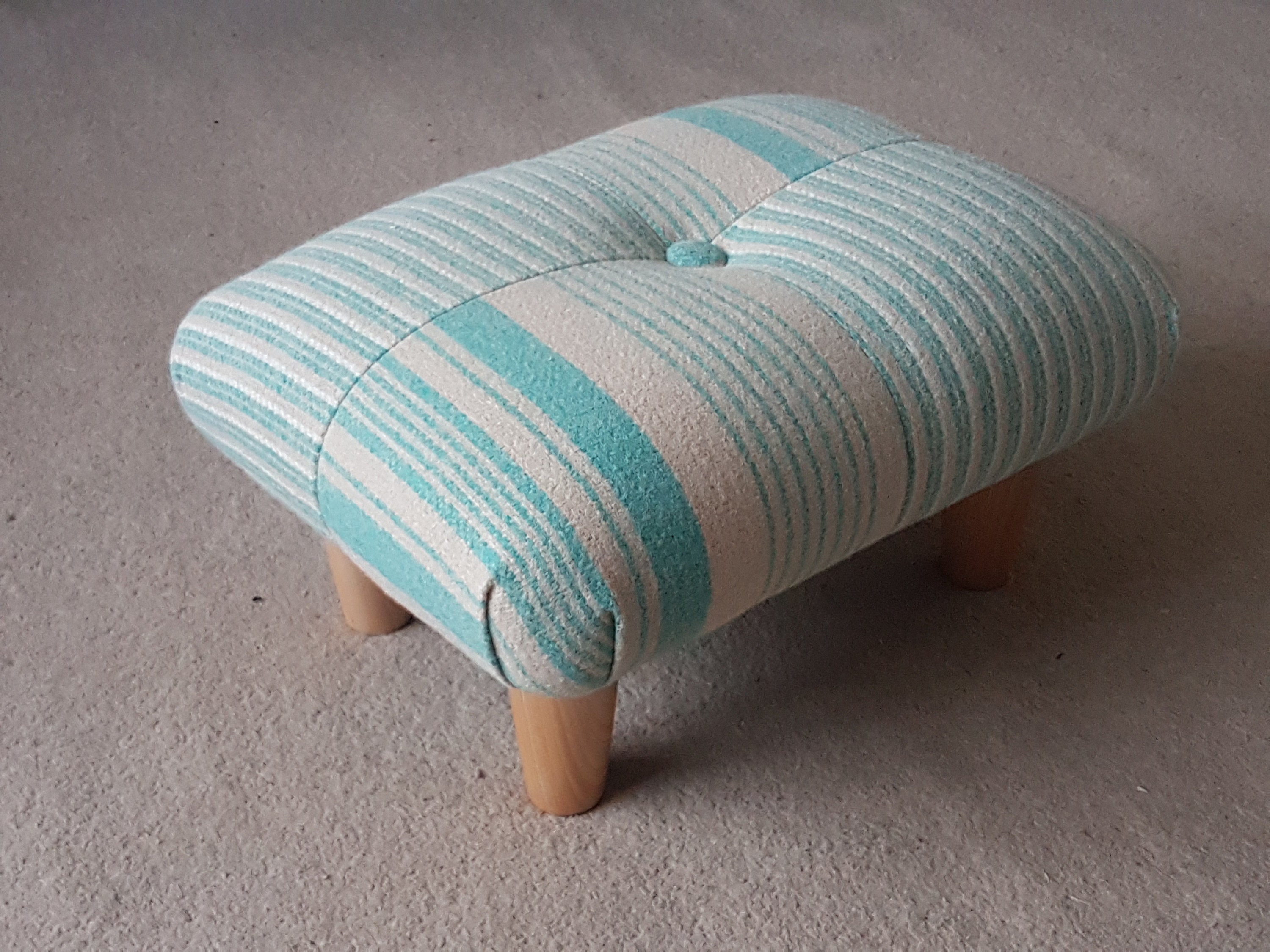 Unique Patchwork Small Footstool With Wooden Feet / Buttoned - Etsy UK