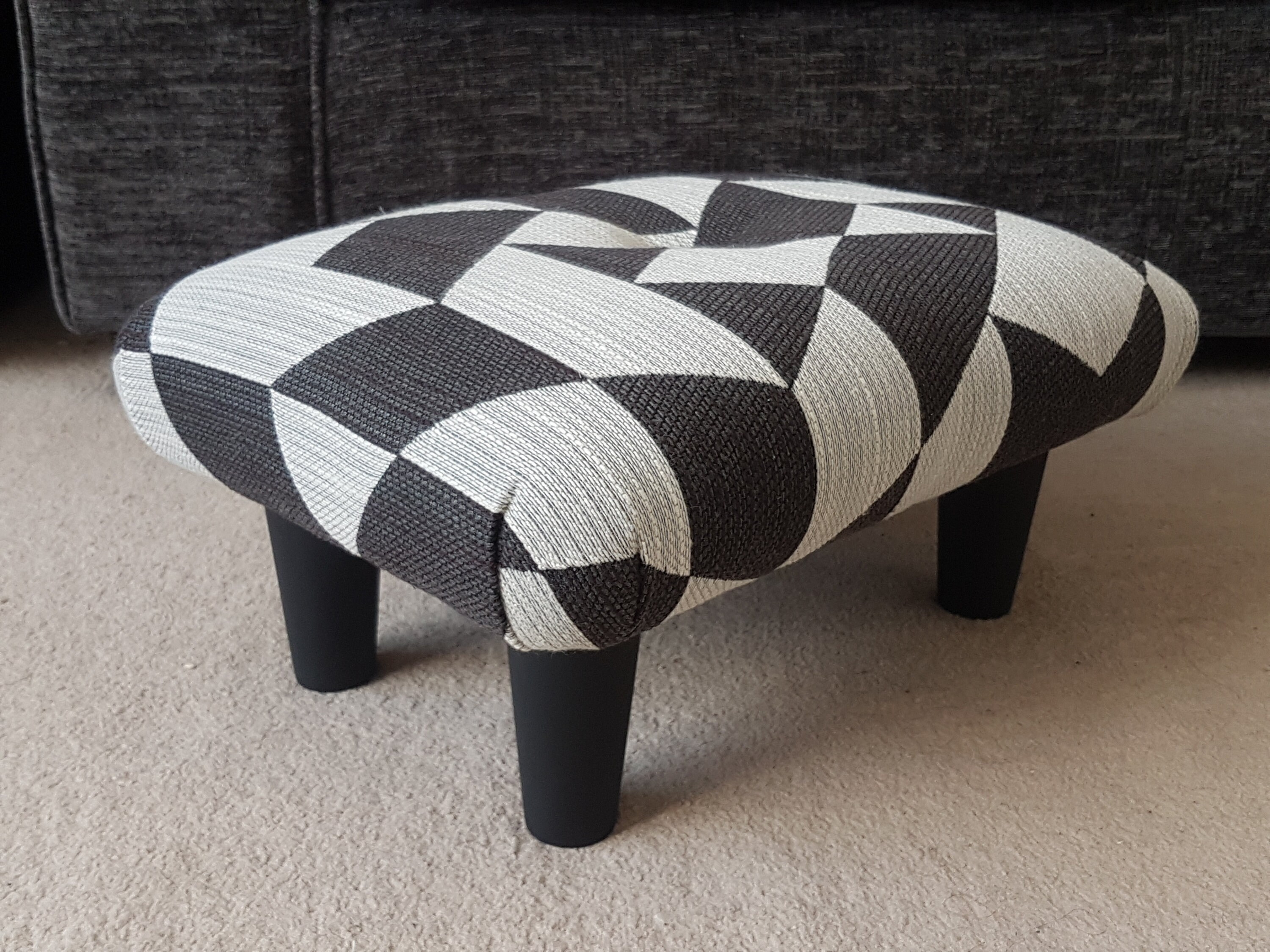 Small Footstool in Geometric Figures Fabrics / Small Foot - Etsy