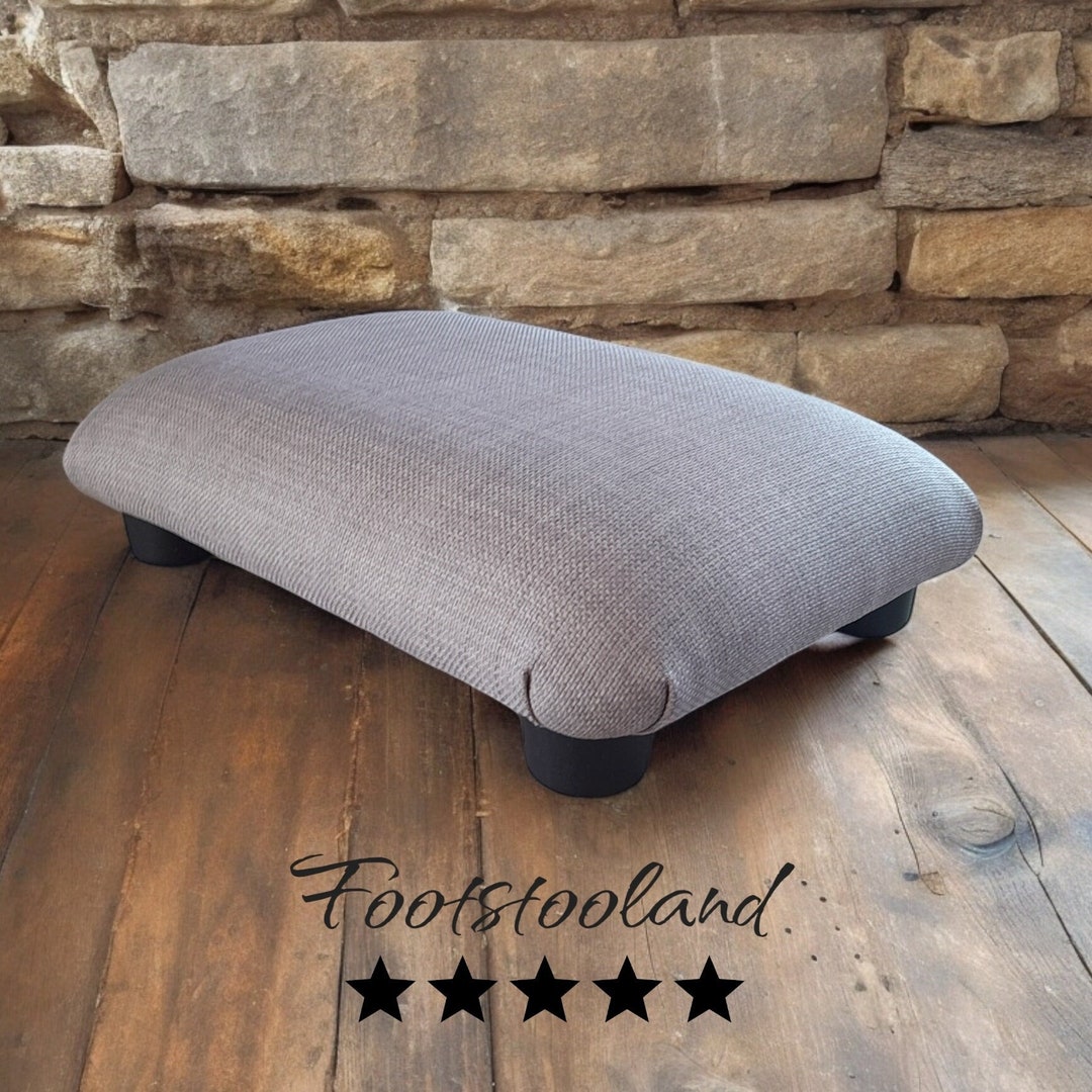 Handmade Low Office Footstool: Under Desk Footrest With Plastic Feet, L ...