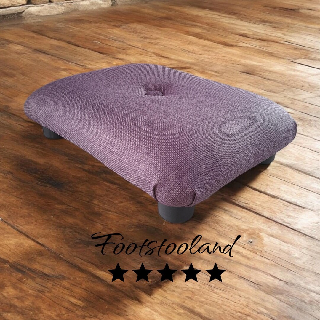 Handmade Low Footstool: Home Office Footrest With Button, UD - Etsy