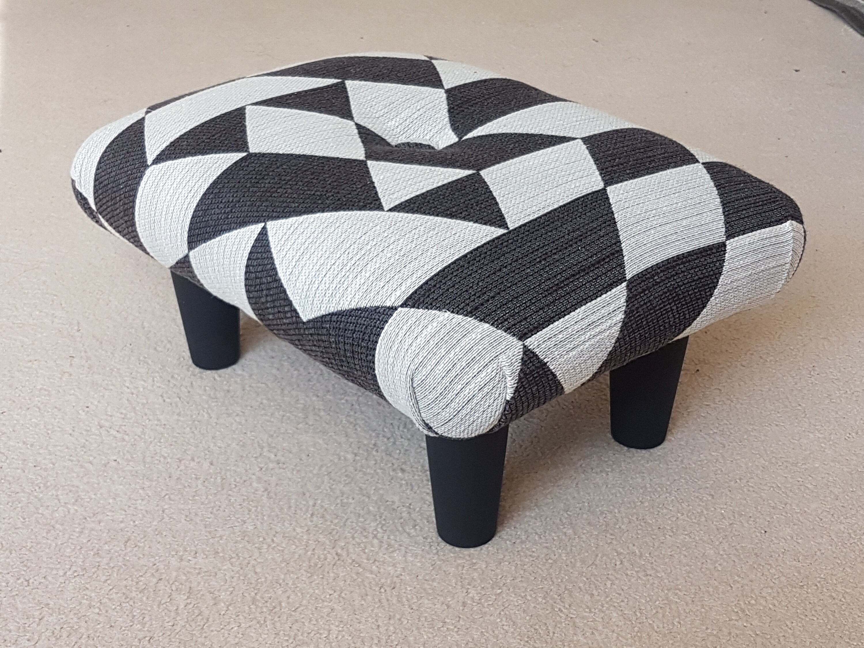 Small Footstool in Geometric Figures Fabrics / Small Foot - Etsy