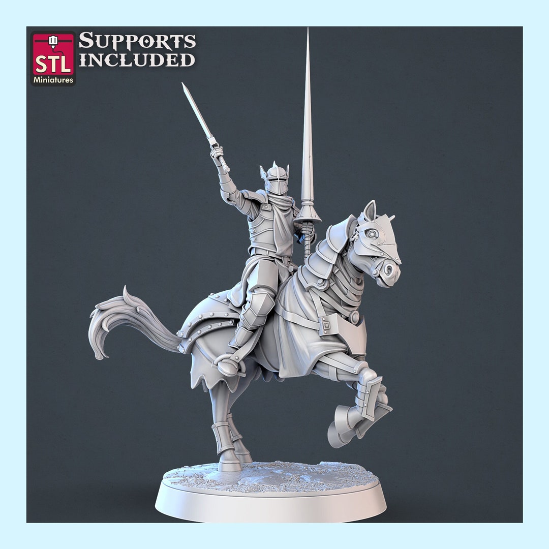Jousting Knight, King's Court, Horse Riding Knight STL Miniatures Dnd ...