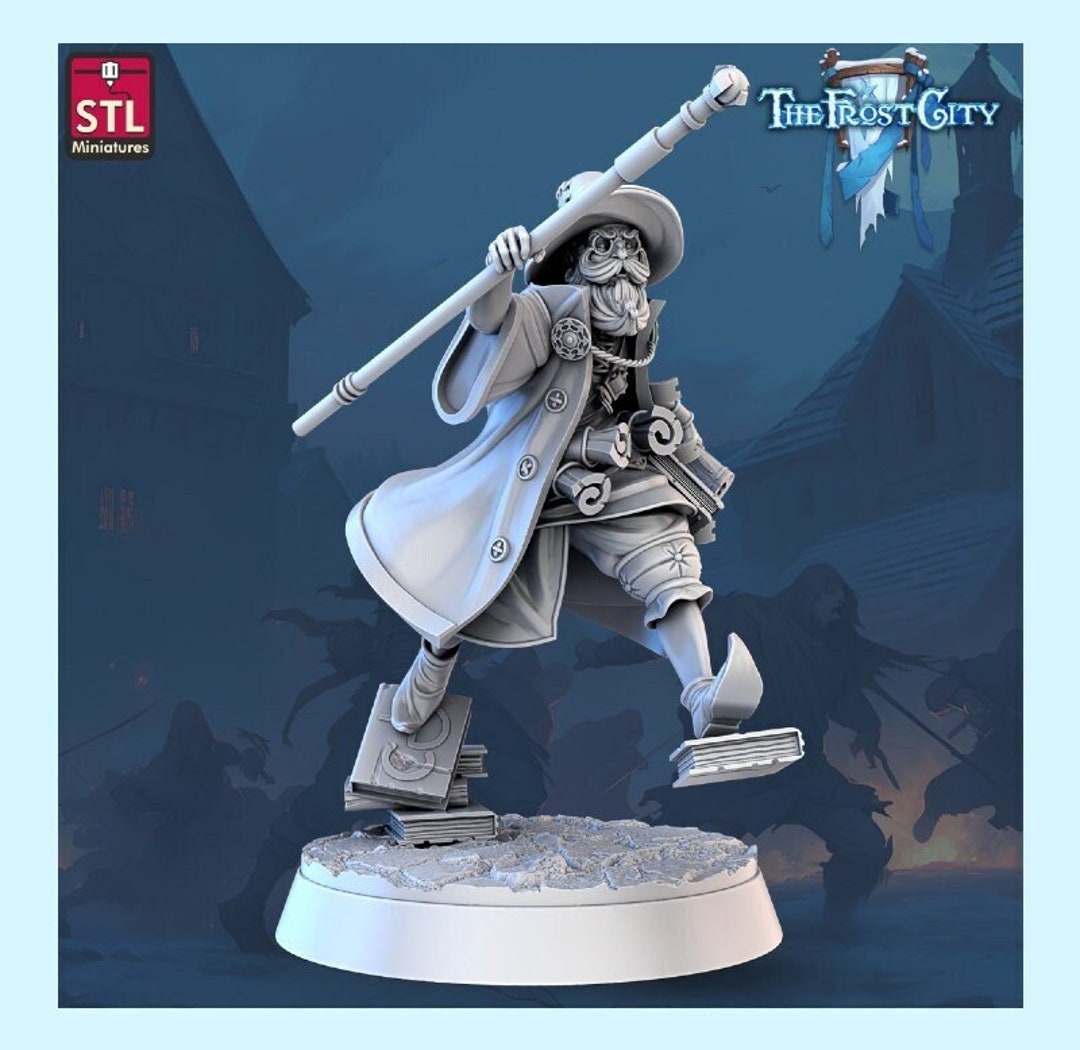 Elder Bookish Wizard, Mage Scholar, Sorcerer, Warlock Apprentice STL ...