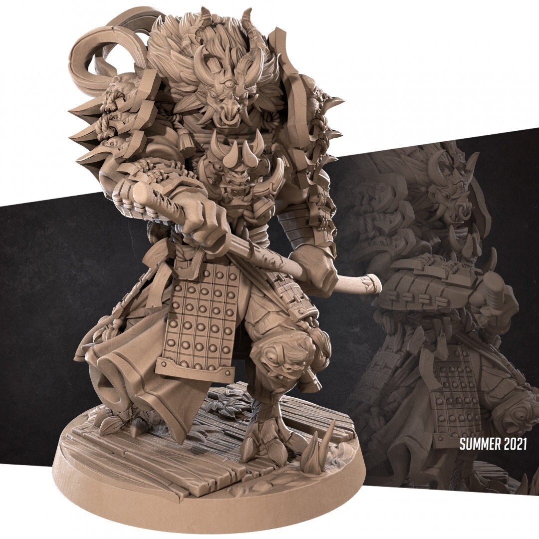 Samurai Dragonborn Minotaur Demon Oni 5e Eastern Dragon - Etsy