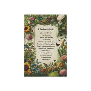 Gardener's Oath Poem Garden & Entry Porch Flag With Wildflowers ...