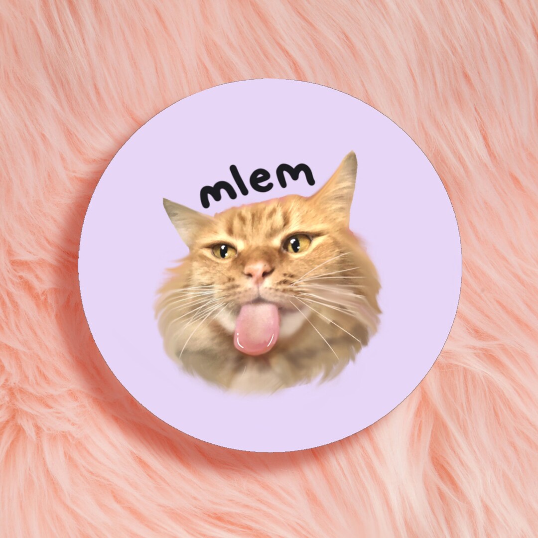 Mlem Cat Meme Handmade Button - Etsy