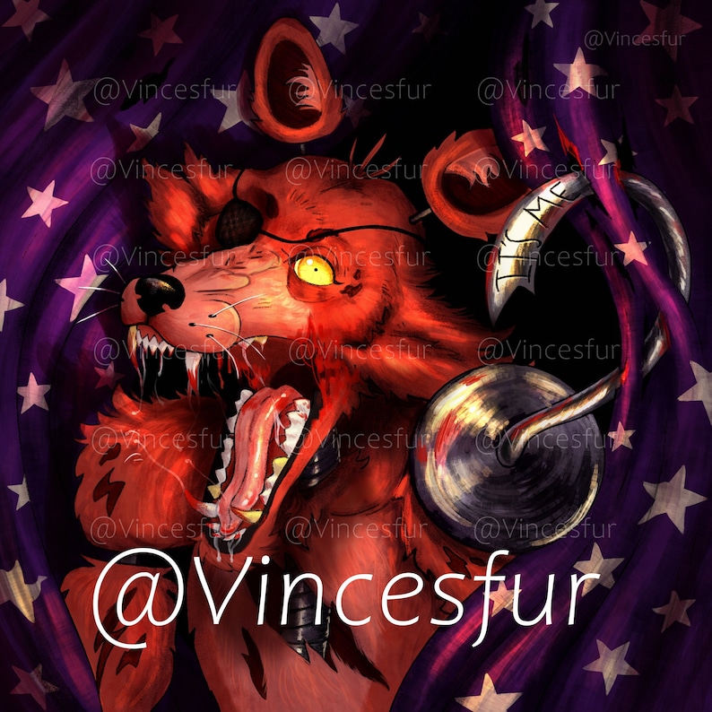 FNAF Foxy Poster - 11x11 Inches - Etsy