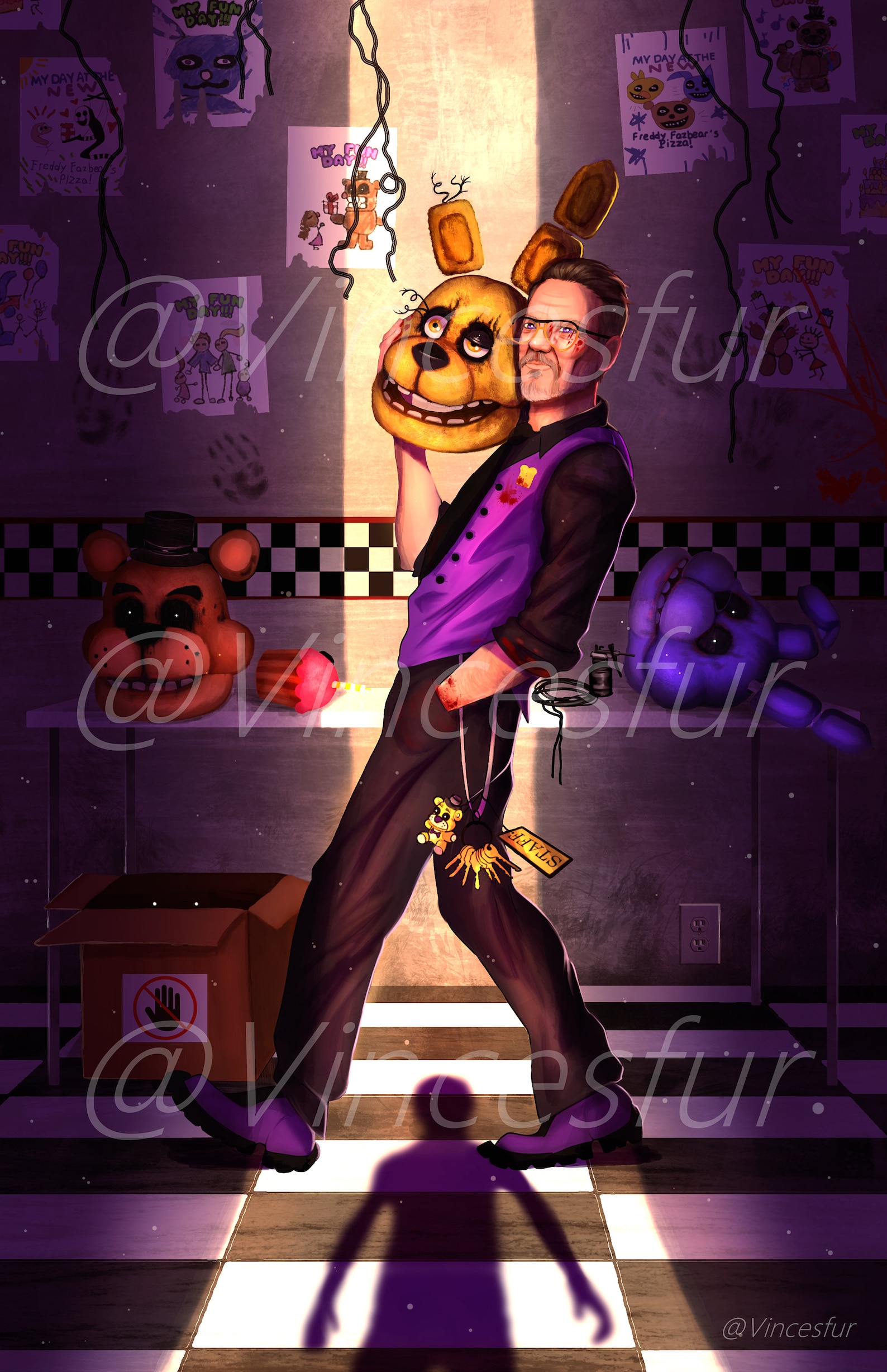 FNAF William Afton / Springtrap / Purple Guy - Poster - 11x17 - Etsy