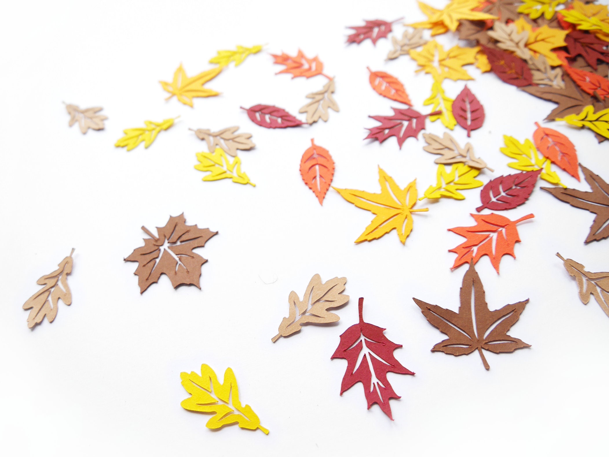Autumn Leaves Confetti for Table Scatter Scrapbook Bullet - Etsy