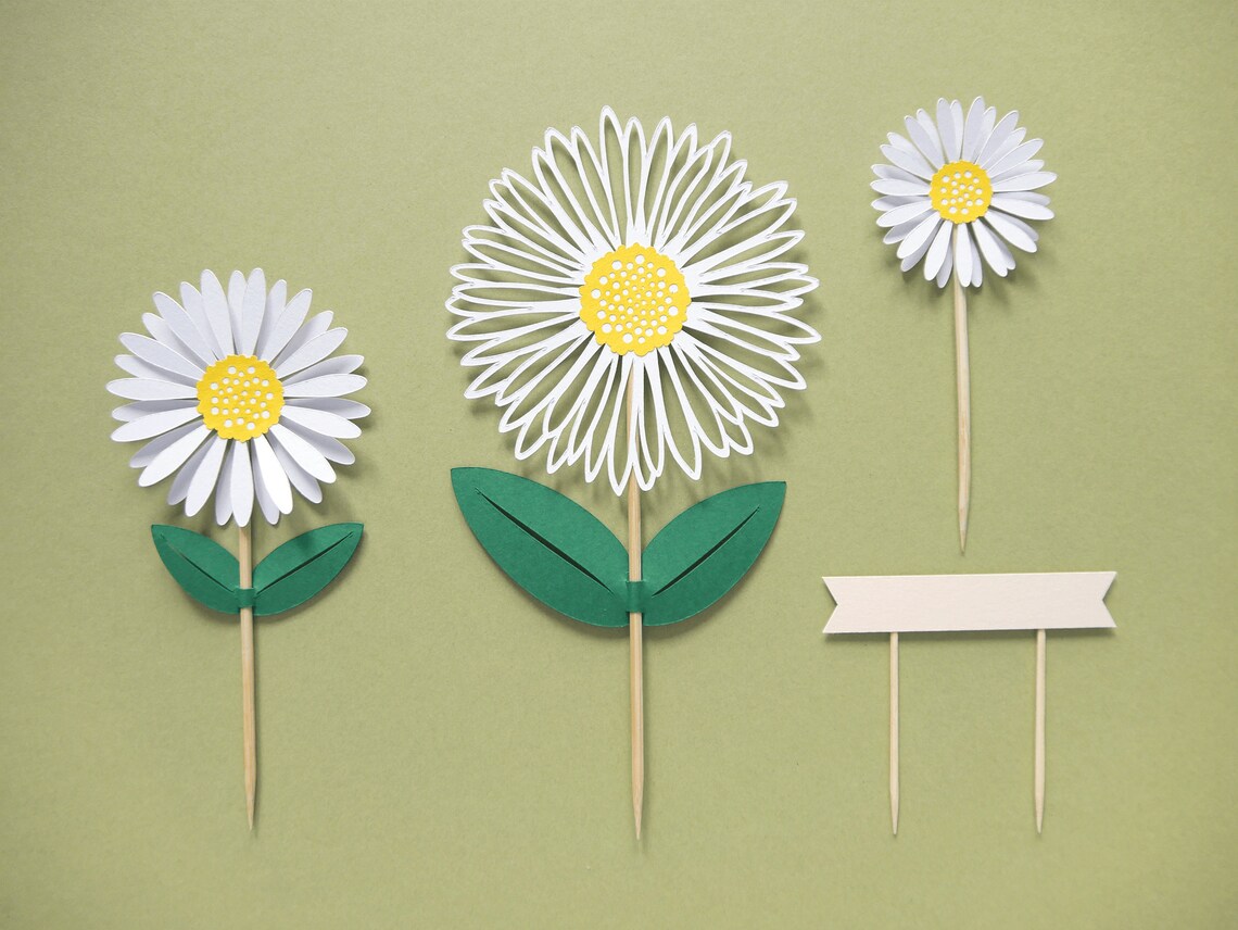 Daisy Cake Topper for Mothers Day Flower Power Cake Decoration 70s ...