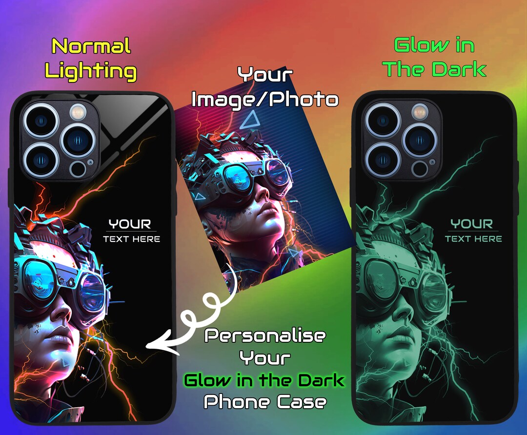 Personalised Glow in the Dark Phone Case-custom Phone Case - iPhone X 11 12 13 14| Samsung S8 S9 ...
