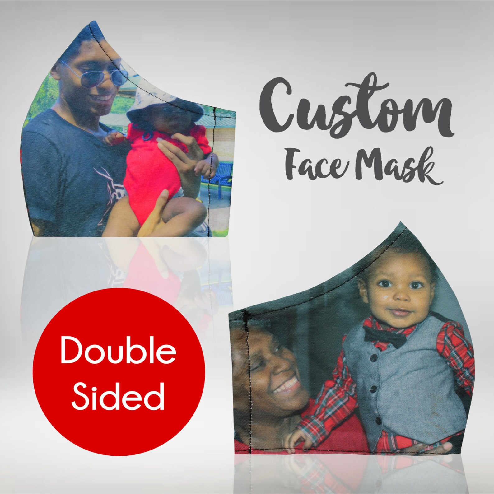 Double Sided Custom Face Mask Upload Your Photo Adjustable Mask With ...