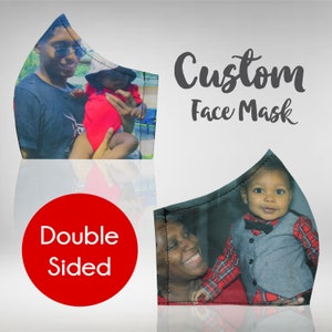 Double Sided Custom Face Mask Upload Your Photo Adjustable Mask With ...
