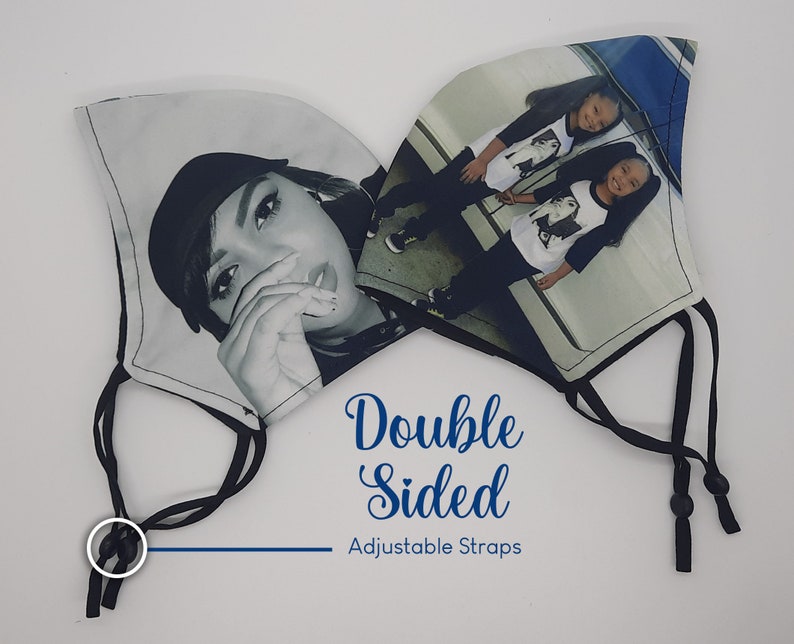 Double Sided Custom Face Mask Upload Your Photo Adjustable - Etsy