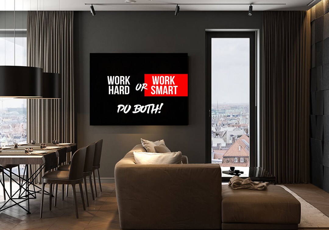 Work Hard or Work Smart Motivational Canvas or Poster Print Ingredients ...
