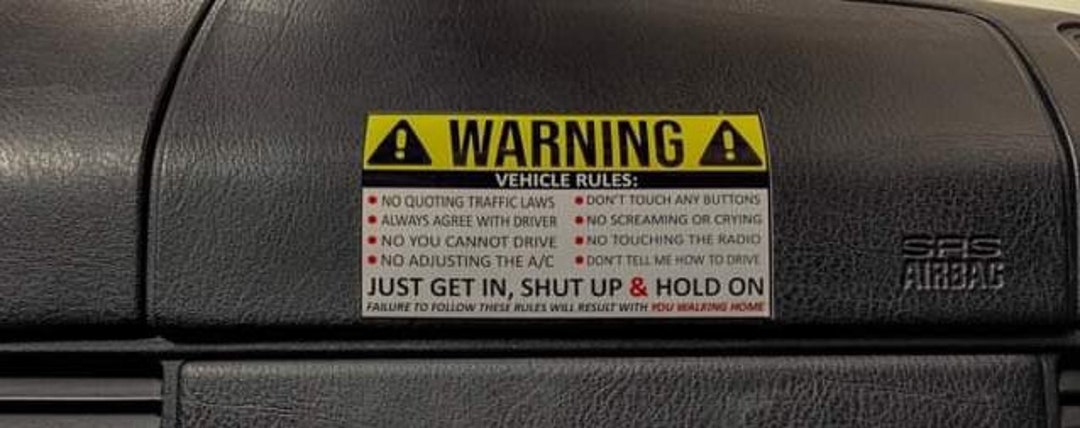 Warning Funny Car Bumper Sticker Interior or Exterior JDM Prank ...