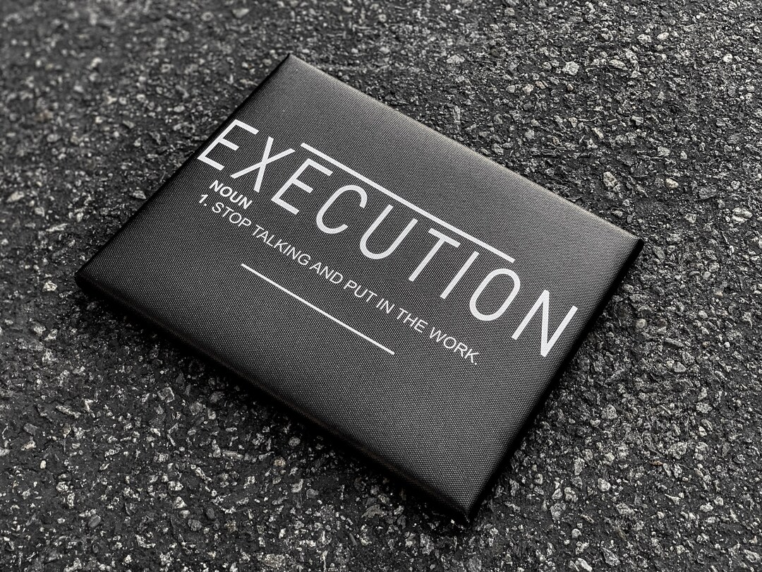Execution Verb Motivational Canvas or POSTER Print Quote Verb ...