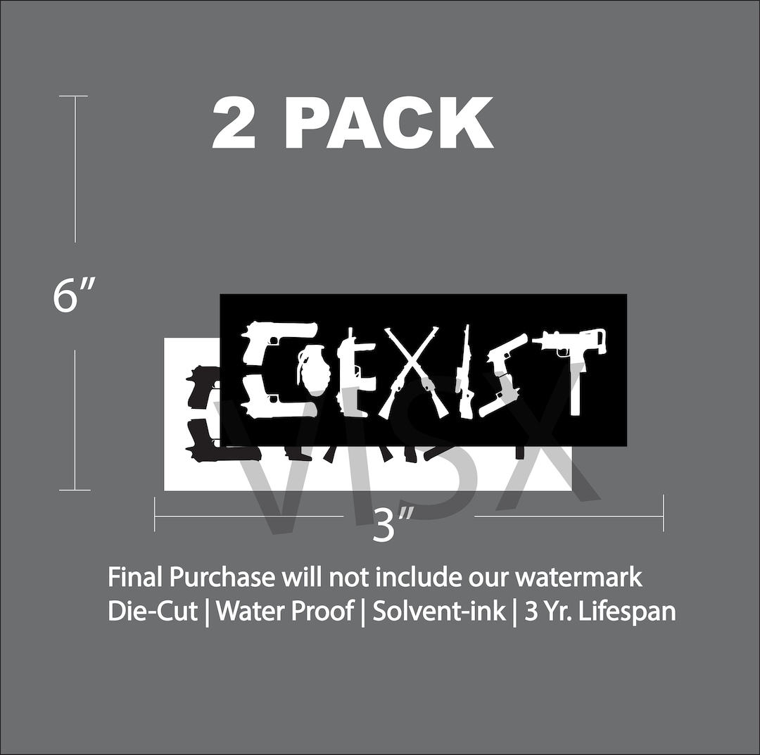 2 Pack Coexist Gun Rifle Bumper Sticker Interior or Exterior - Etsy
