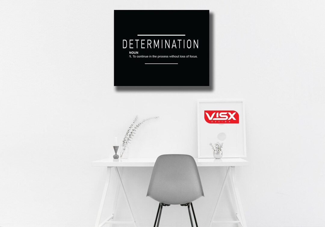 Determination Noun Definition Word Bold Motivational Canvas or Poster ...