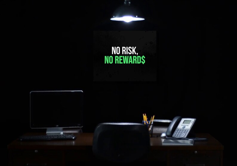 No Risk No Reward Motivational Canvas or Poster Print Ingredients JDM ...