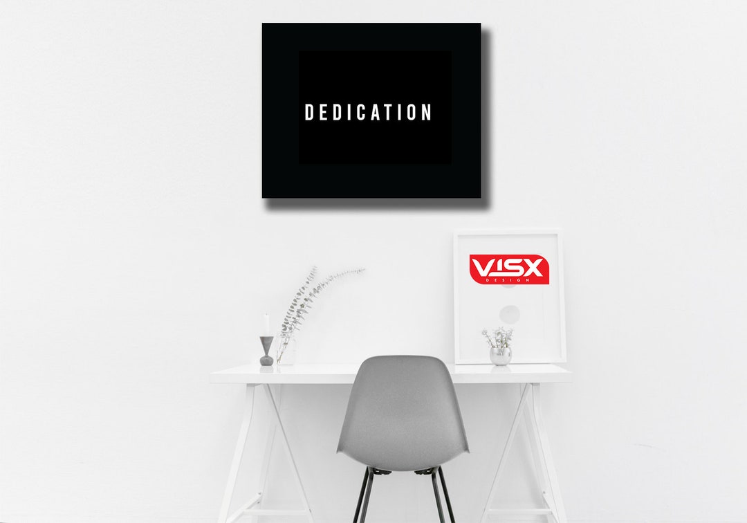 DEDICATION Definition Word Bold Motivational Canvas or Poster Print JDM ...