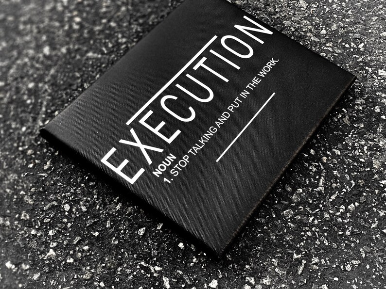Execution Verb Motivational Canvas or POSTER Print Quote Verb | Etsy