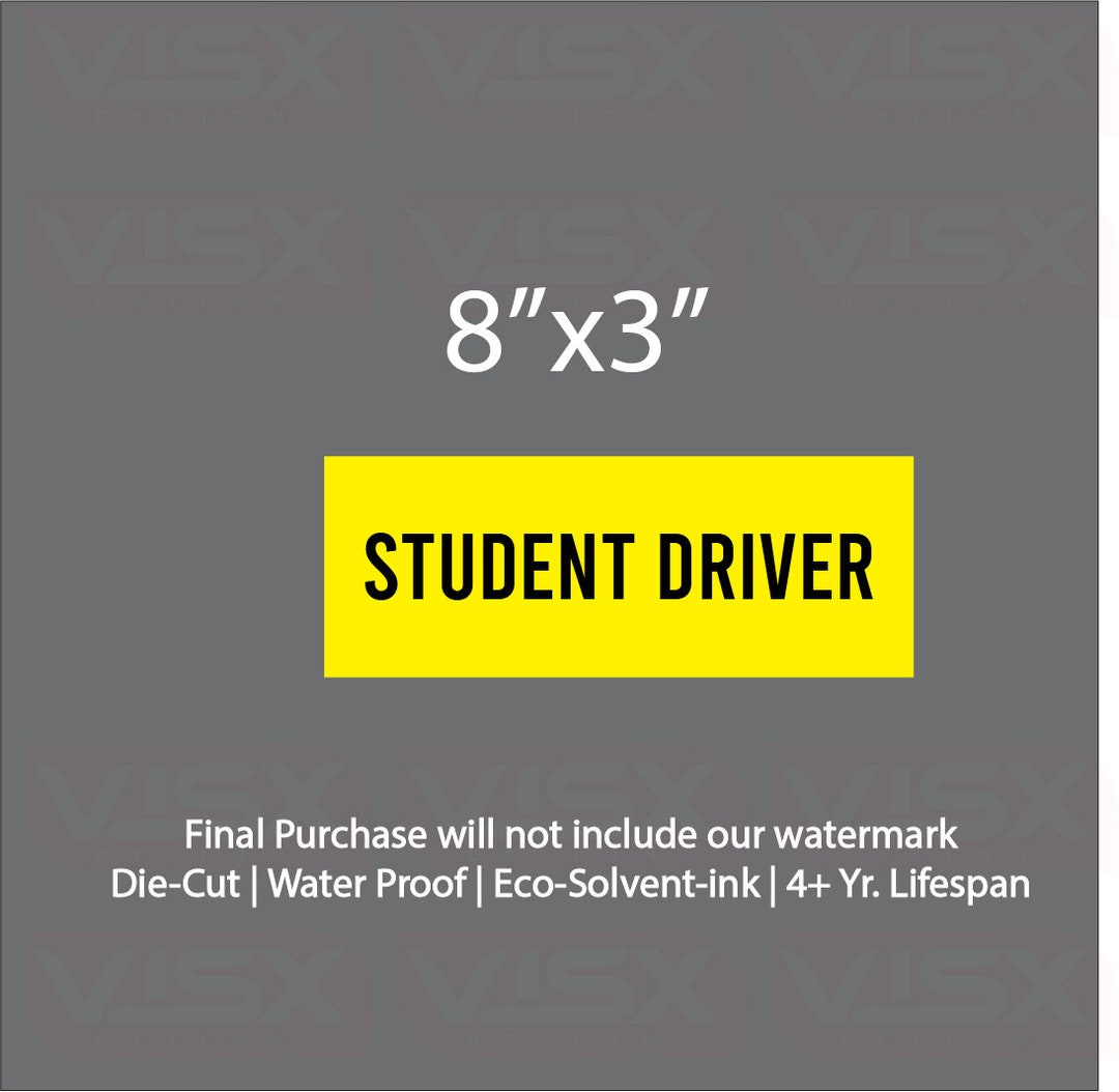 Student Driver Bumper Sticker Interior Exterior JDM Prank Weatherproof ...
