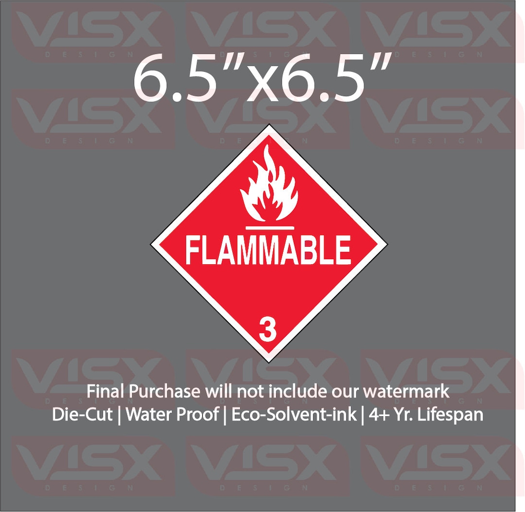 Flammable Fire Caution Bumper Sticker Interior or Exterior JDM Prank ...