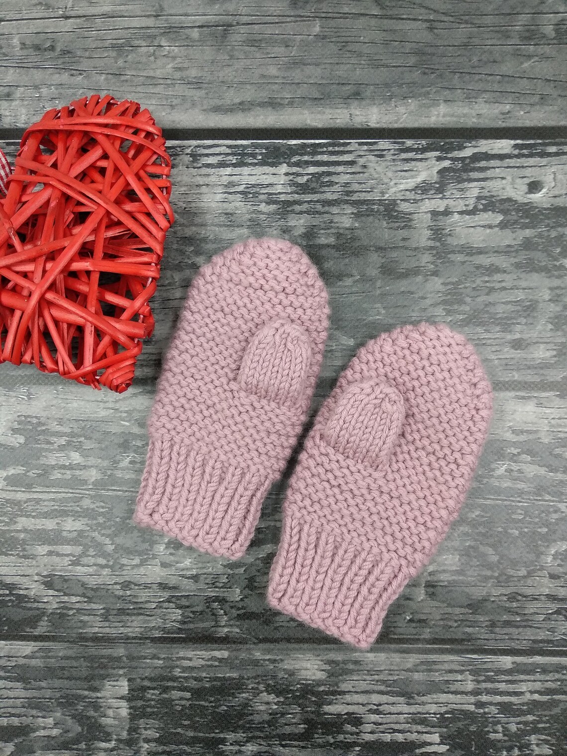 Embroidered Name Merino Wool Kids Mittens Custom Knit Rose - Etsy